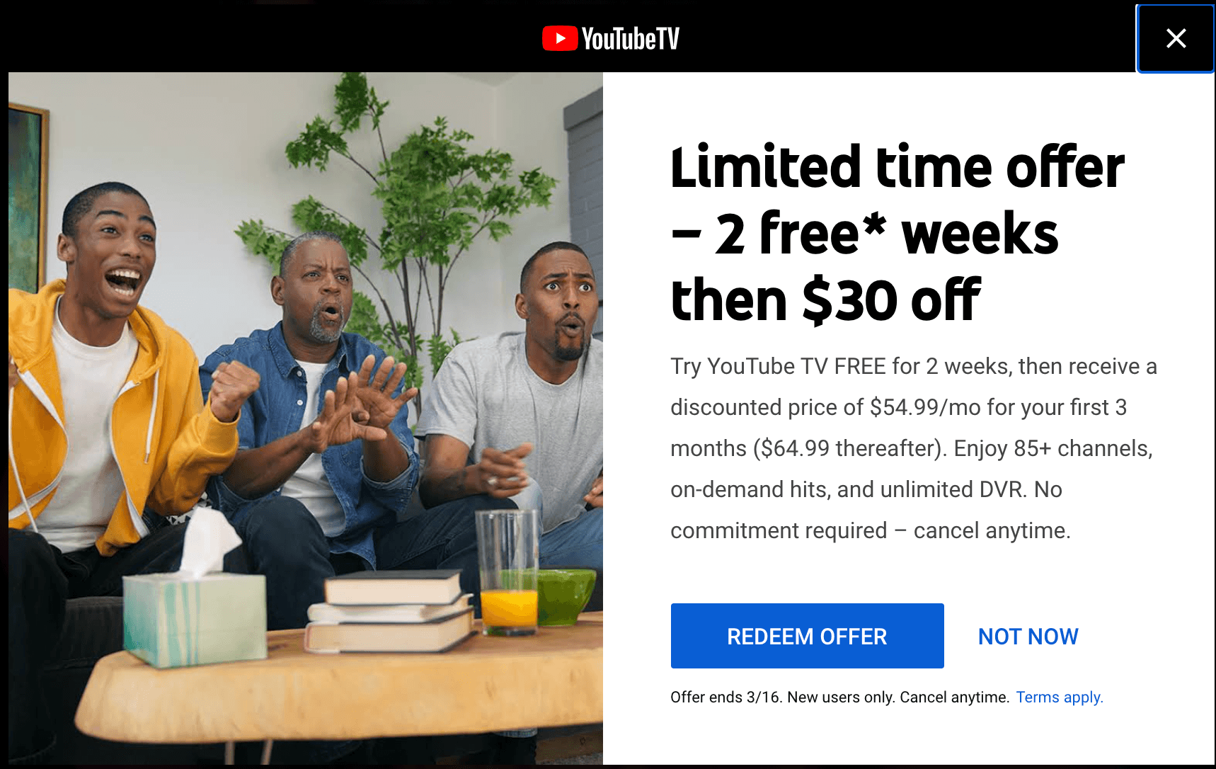 YouTube TV is Offering $30 Off When You Prepay For Three Months For a ...